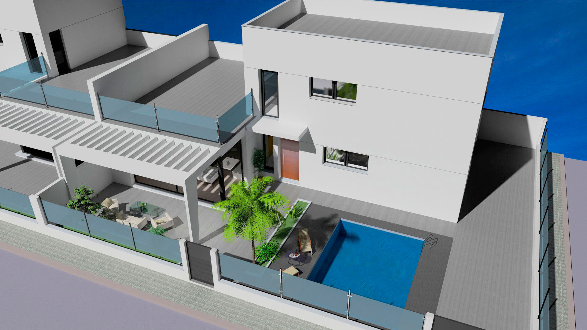 Chalet pareado de diseño en Torremolinos, Málaga. Casas modulares